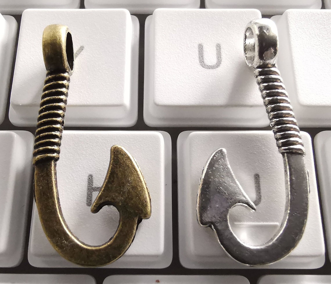 30pcs Fish Hook Charm Pendant Metal Fish Hook Charms | Etsy