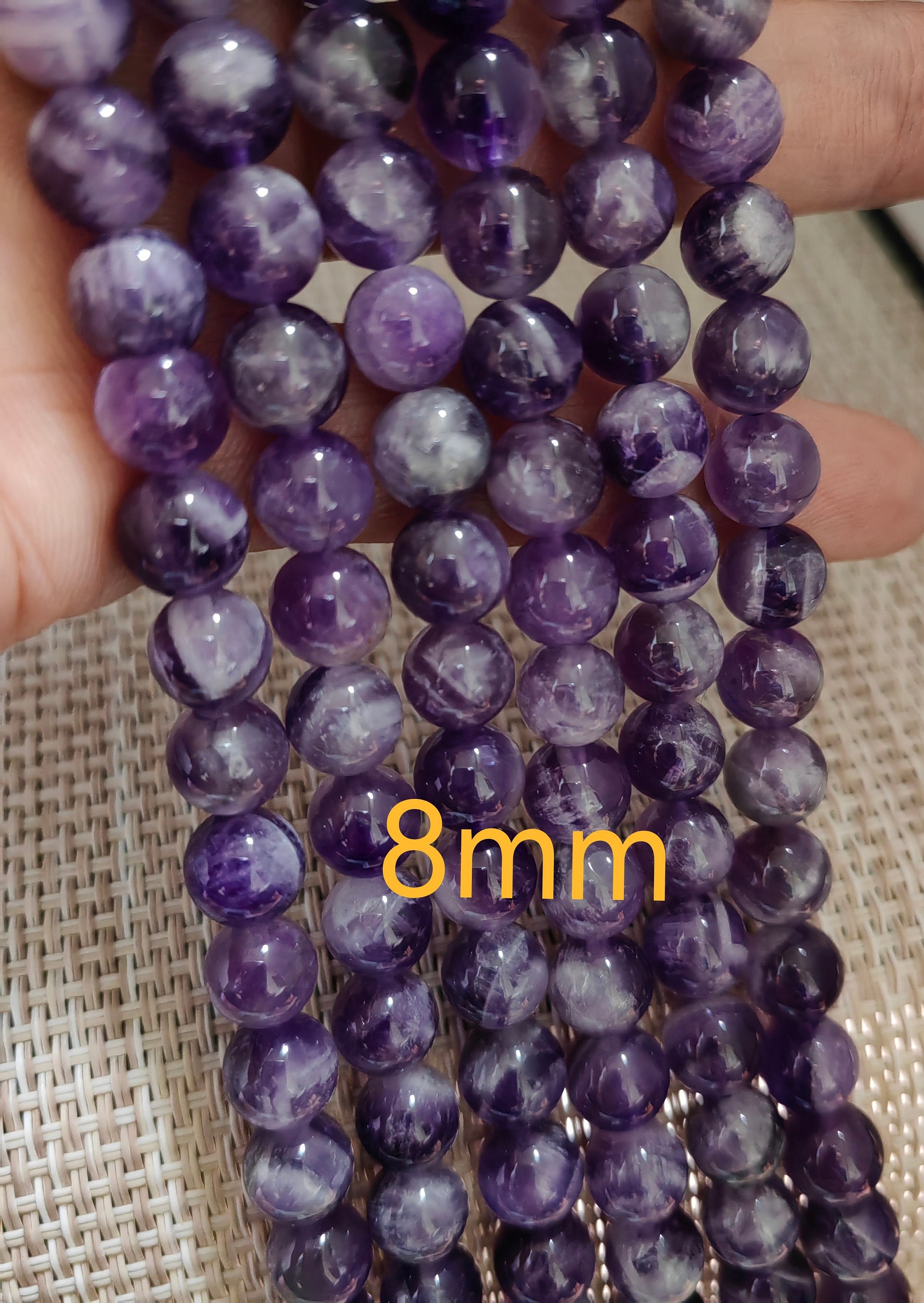 1 Full Strand Smooth Amethyst Beads, Amethyst Gemstone Beads, Smooth ...