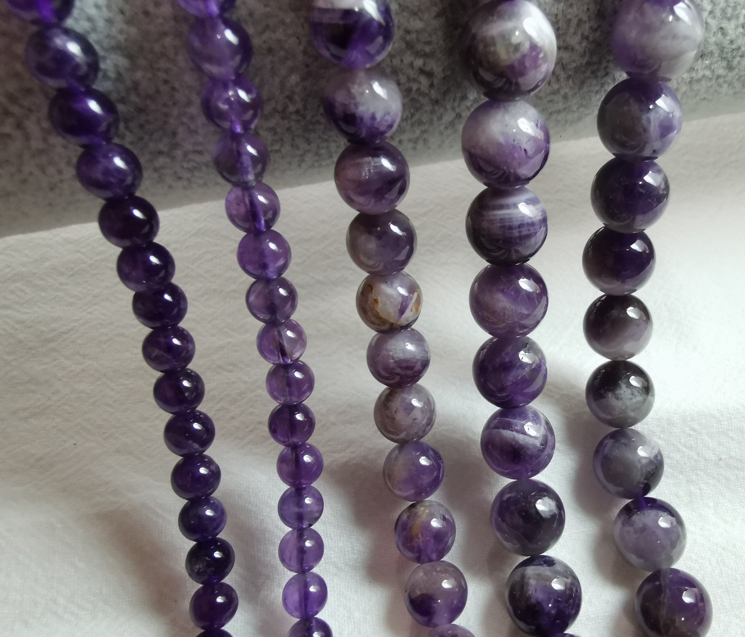 1 Full Strand Smooth Amethyst Beads Amethyst Gemstone beads | Etsy
