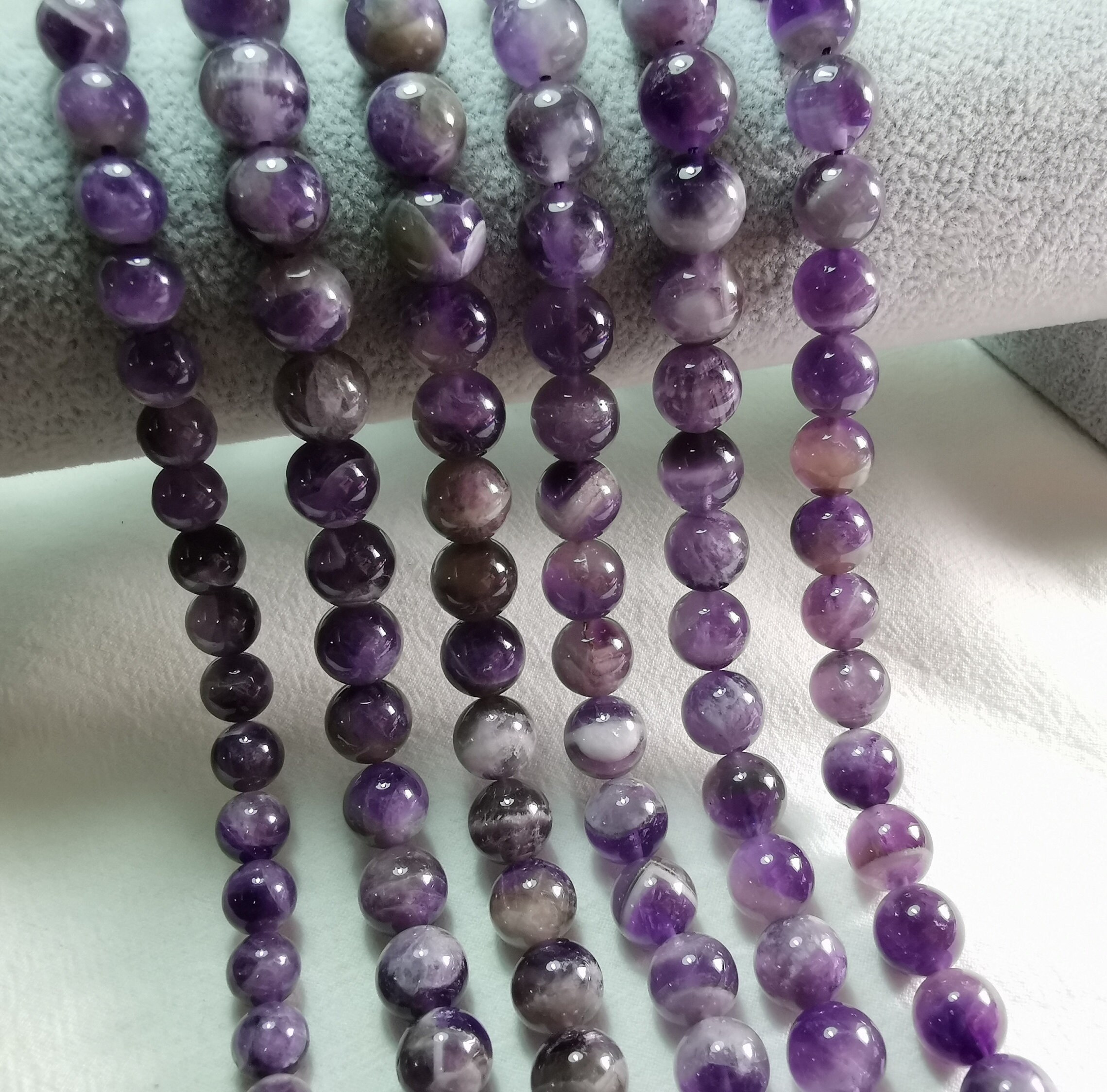 1 Full Strand Smooth Amethyst Beads Amethyst Gemstone beads | Etsy