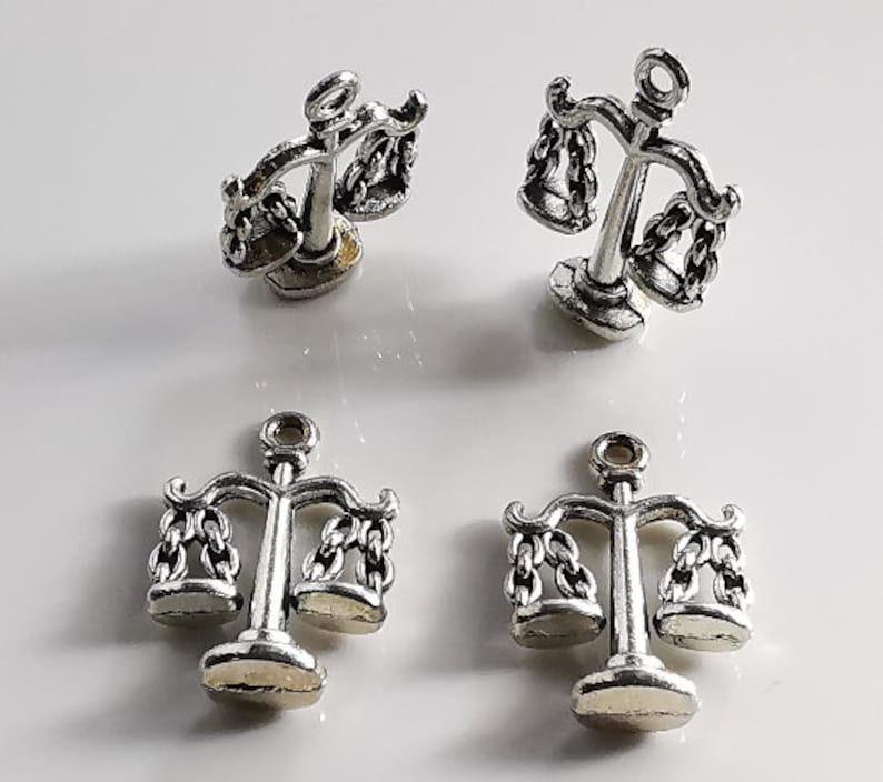 30 Pcs Antique Silver Double Sided Balance Charms, 16x22mm Metal Legal ...
