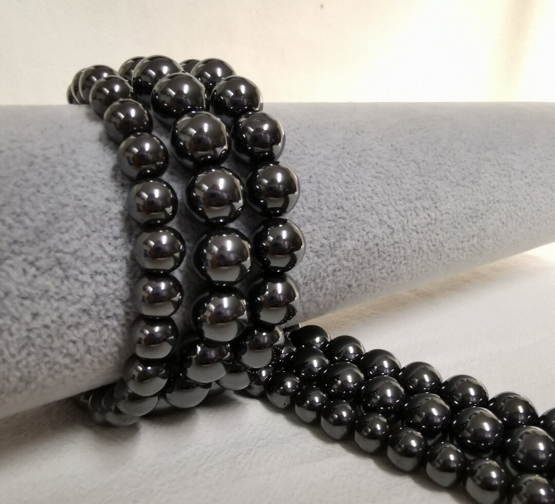 1 Full Strand Hematite Round Beads, Smooth Hematite Gemstone Beads, 6 ...