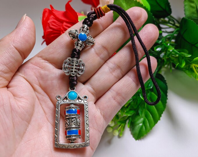 1 - 5pcs Six Words Mantra Prayer Wheel Lanyard Keychain, Buddhist ...