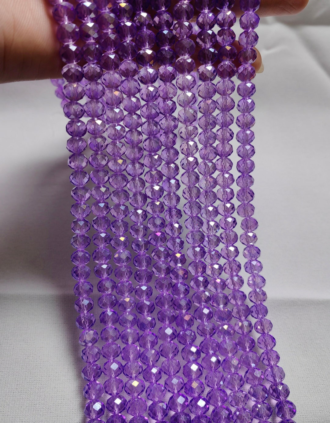 Faceted Crystal Rondelle Beads, 4x3mm 6x4mm 8x6mm Iridescent Crystal ...