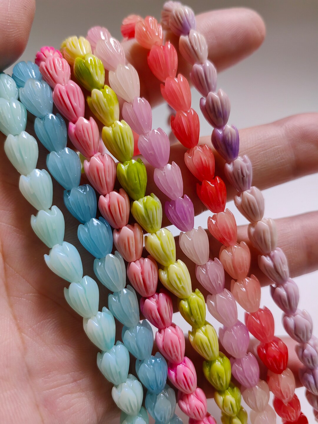 7x8mm Composite Resin Coral Flower Beads, 8 Colours Pikake Beads ...