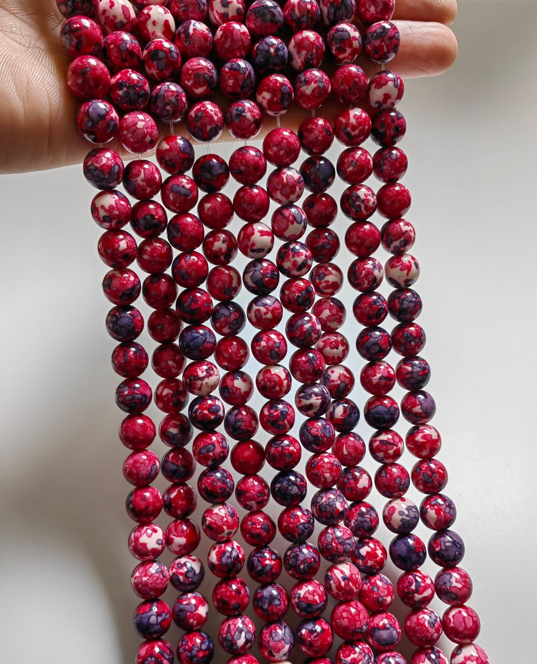 1 Full Strand Smooth Rain Flower Round Beads, Gemstone Beads, 6 - 10 Mm ...