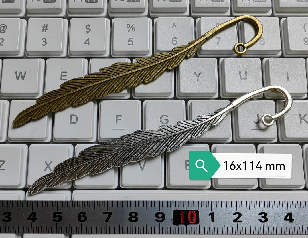 16x114mm Metal Feather Bookmark Blank, Double Sided Elegant Bookmarks ...