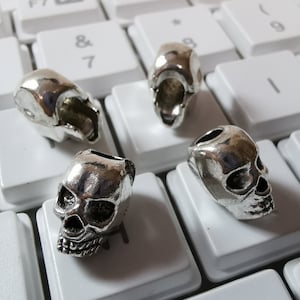 20 Pcs Antique Silver Skull Beads, Gothic Skull Beads, Large Hole Metal ...