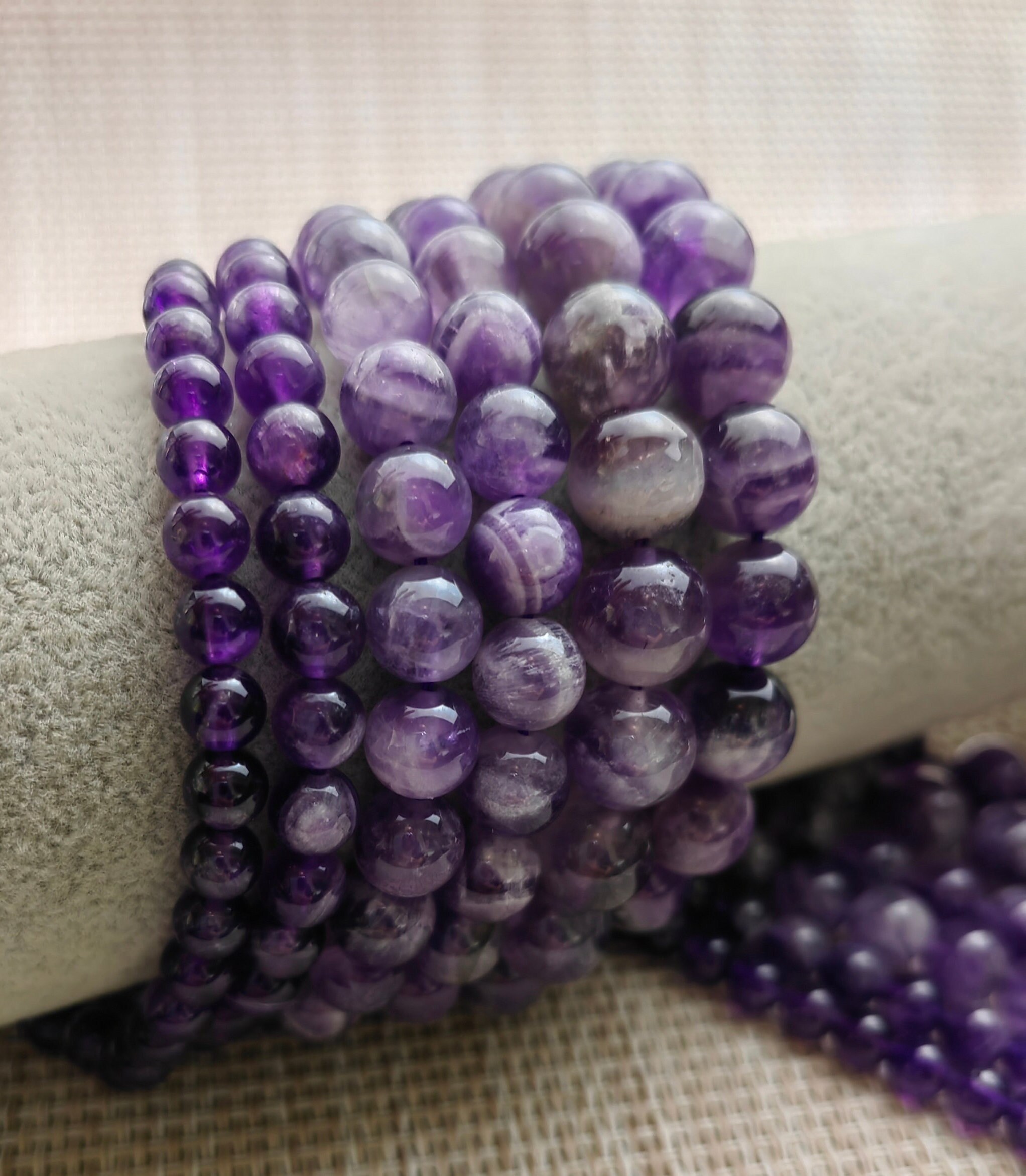 1 Full Strand Smooth Amethyst Beads, Amethyst Gemstone Beads, Smooth ...
