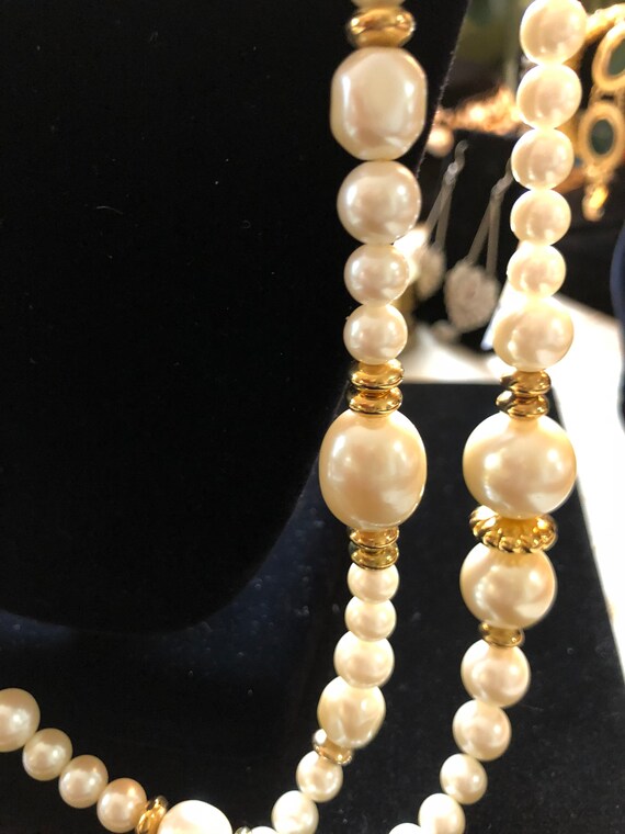 Vintage Long Large Faux Pearl Strand - Gem