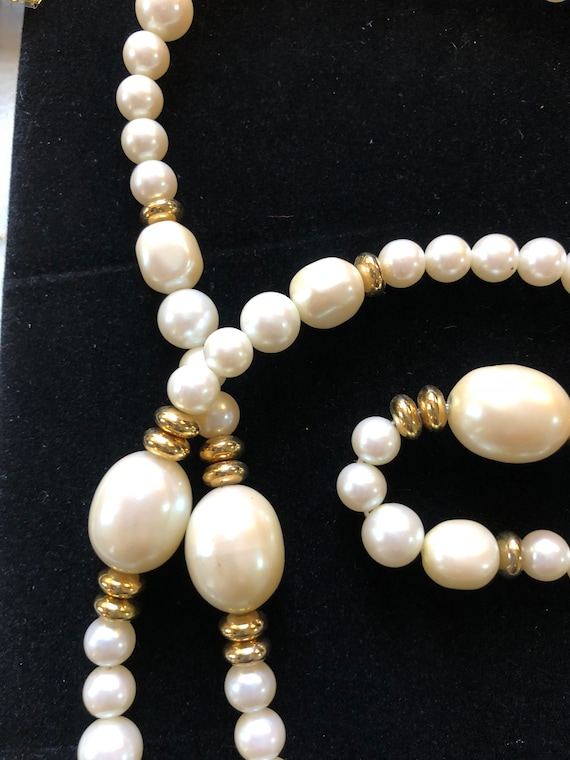 Vintage Long Large Faux Pearl Strand - Gem