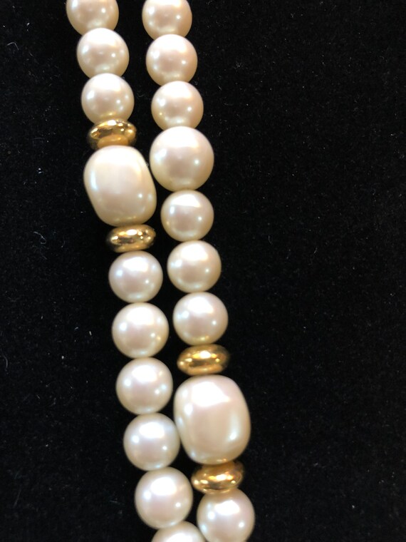 Vintage Long Large Faux Pearl Strand - Gem