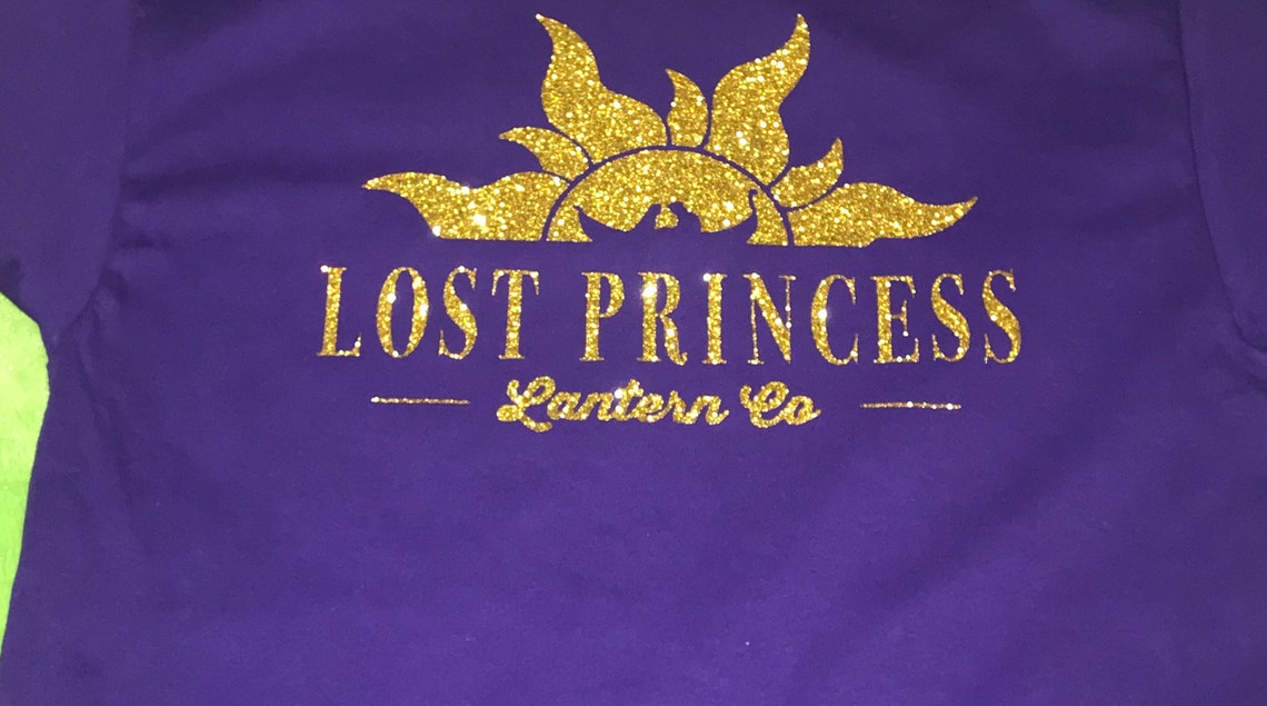 Tangled Tee Purple With Gold Glitter Rapunzel Lost Princess - Etsy