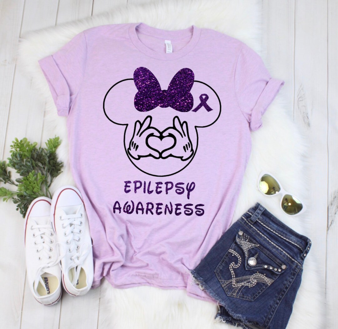 Mickey / Minnie Mouse Disney Purple Epilepsy Awareness Tee, Epilepsy ...