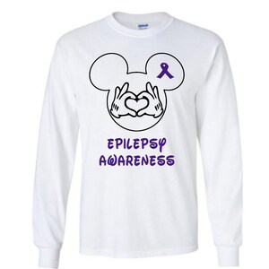 Mickey / Minnie Mouse Disney Purple Epilepsy Awareness Long Sleeve Tee ...
