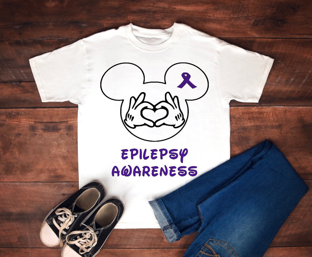 Mickey / Minnie Mouse Disney Purple Epilepsy Awareness Tee - Etsy