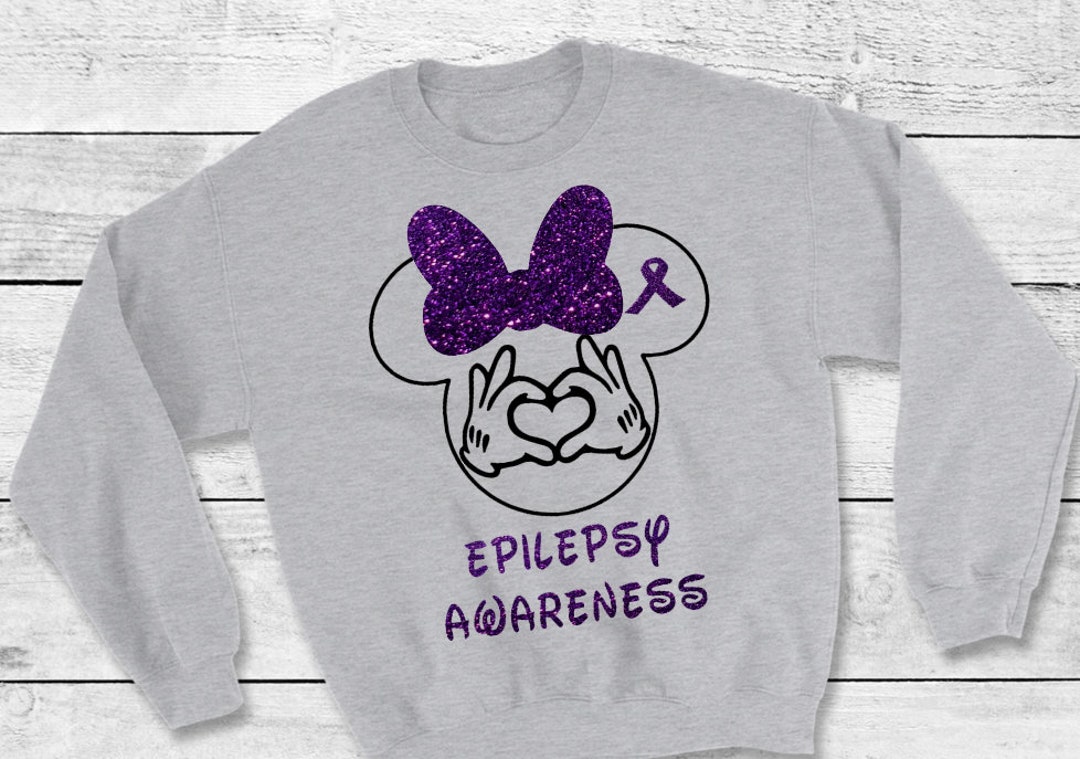 Mickey / Minnie Mouse Disney Purple Epilepsy Awareness Sweatshirt Youth ...