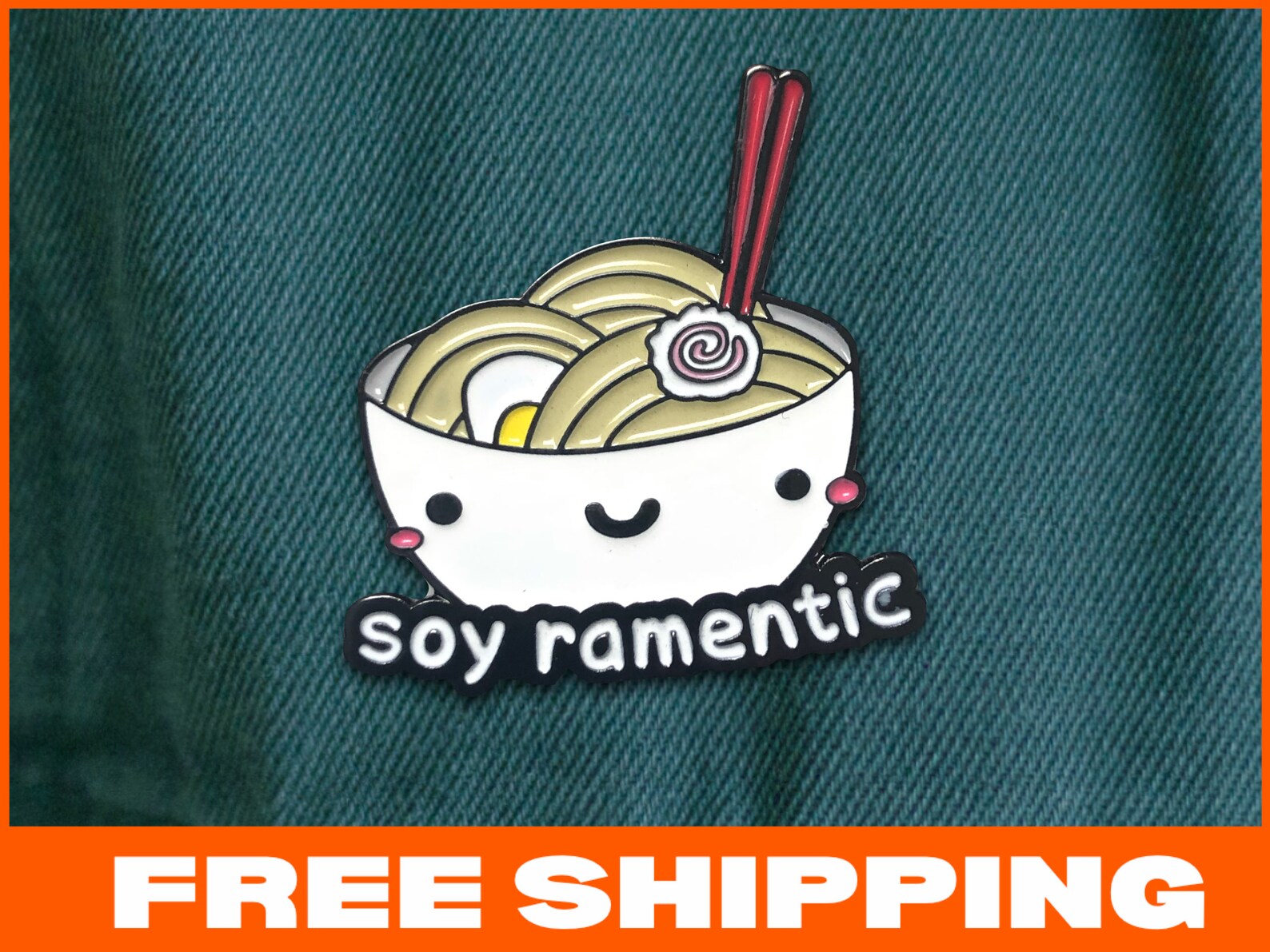 Ramen Pun Pin Japanese lapel pin kawaii soft enamel cute | Etsy