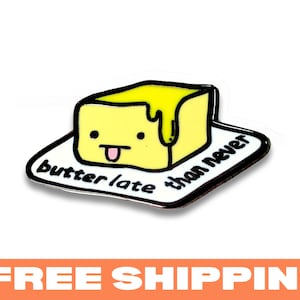 BUTTER PUN PIN - Hard Enamel Accessory Food Boyfriend Girlfriend ...