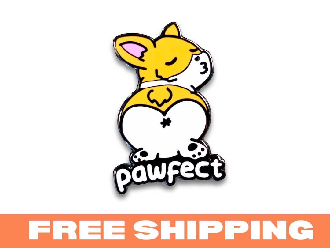 CORGI PAWFECT PIN Friend Pun Girlfriend Japanese Funny Pet Shitsu Shibu ...