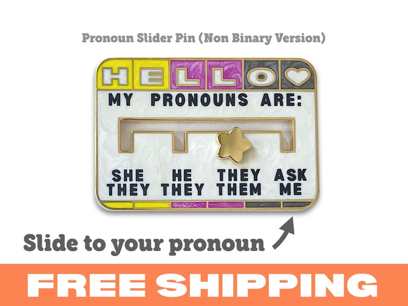 Neo Pronoun Slider Pin (neo Version) - Etsy