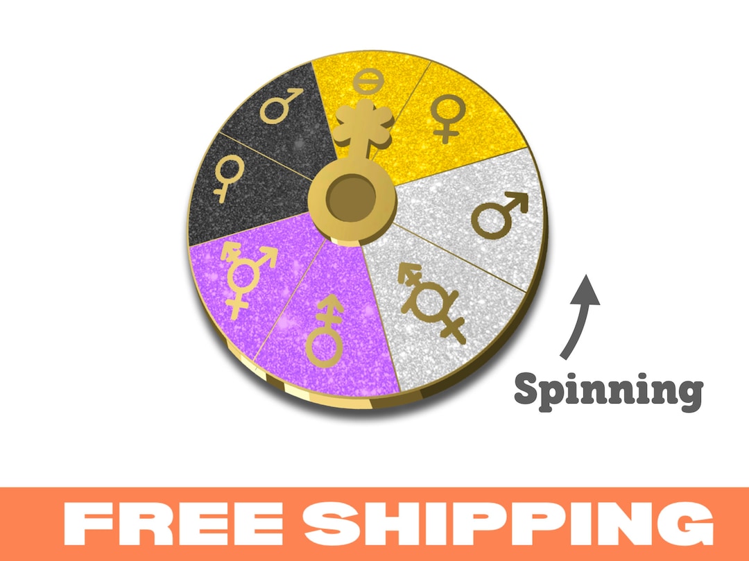 Non Binary Spinner Pin (glitter Hard Enamel) - Pre Order - Etsy