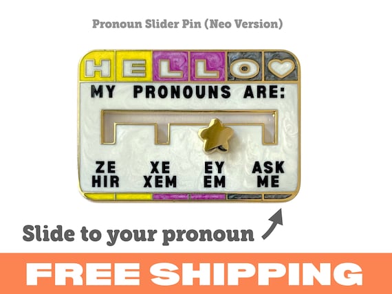 Neo Pronoun Slider Pin neo Version | Etsy