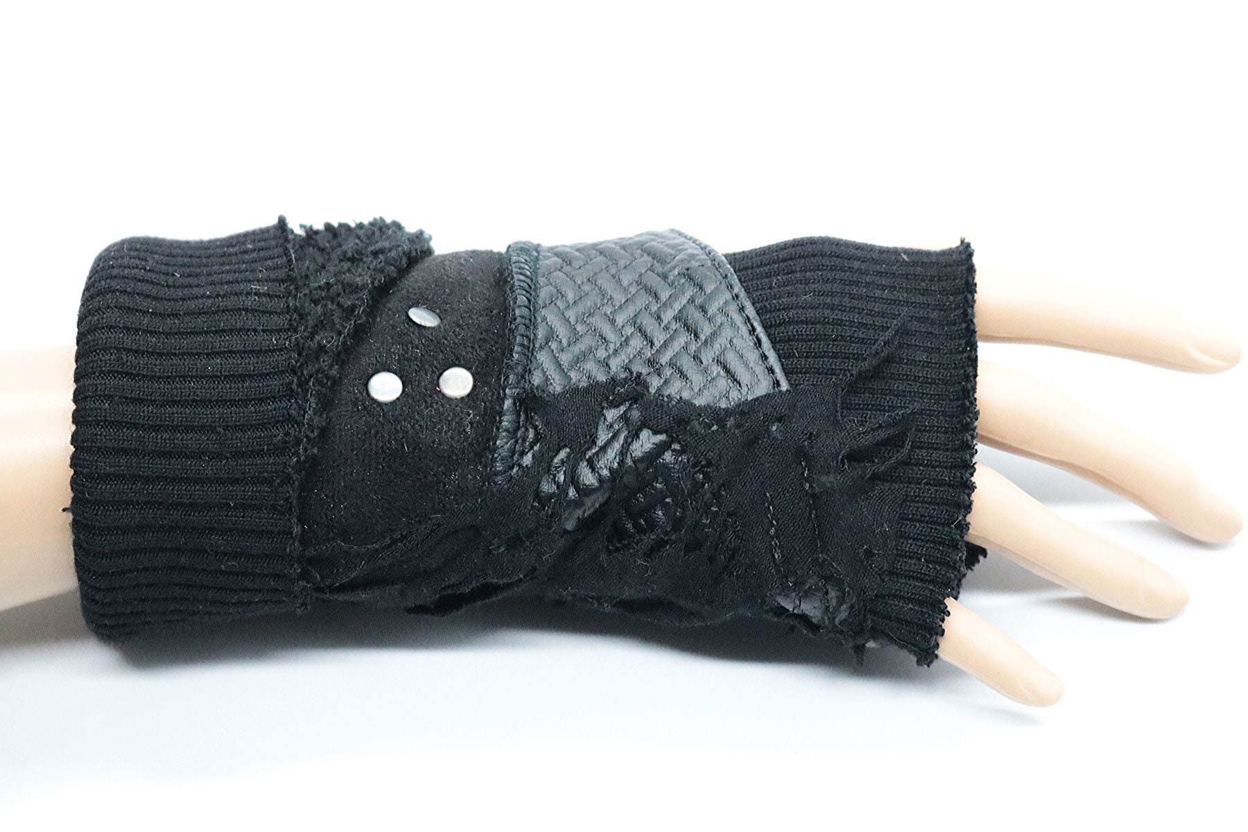 Post Apocalyptic Fingerless Gloves, Dystopain Punk Gothic Gloves, Mad ...