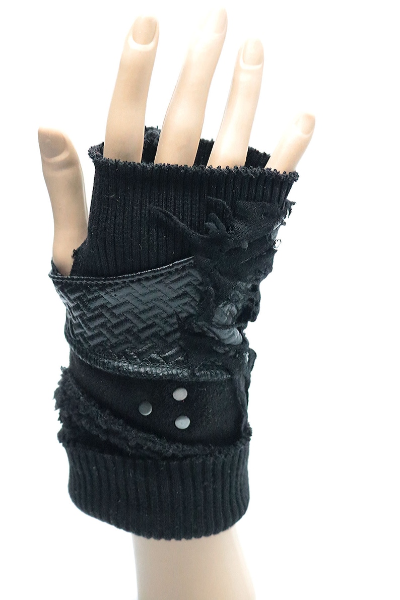 Post Apocalyptic Fingerless Gloves, Dystopain Punk Gothic Gloves, Mad ...