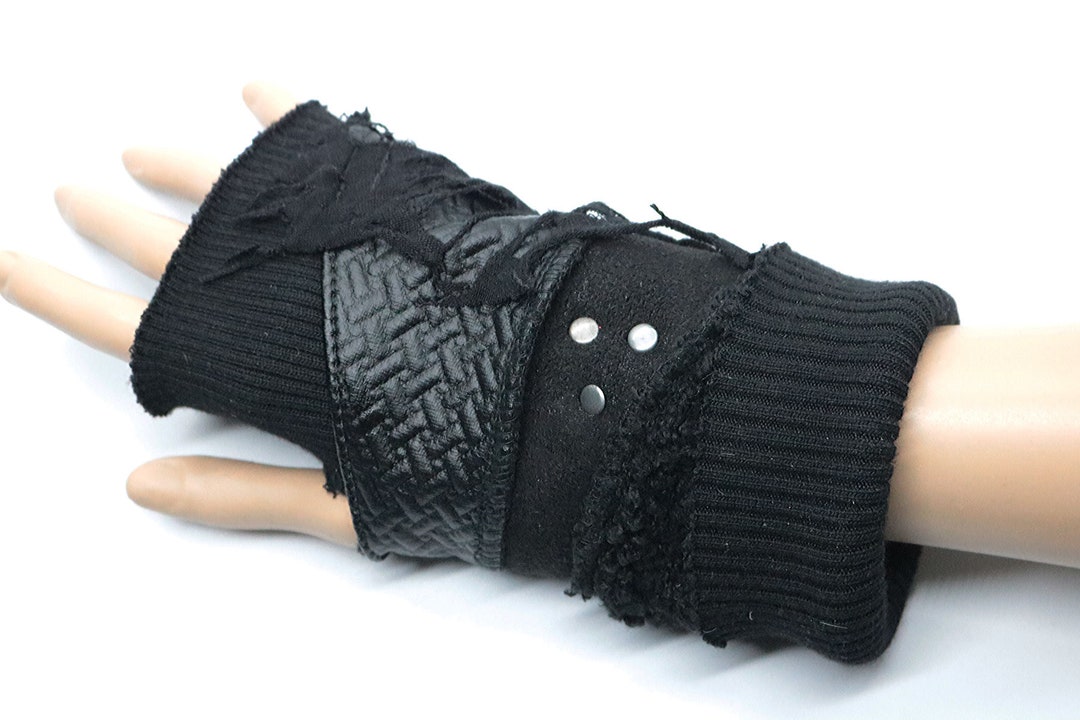 Post Apocalyptic Fingerless Gloves, Dystopain Punk Gothic Gloves, Mad ...
