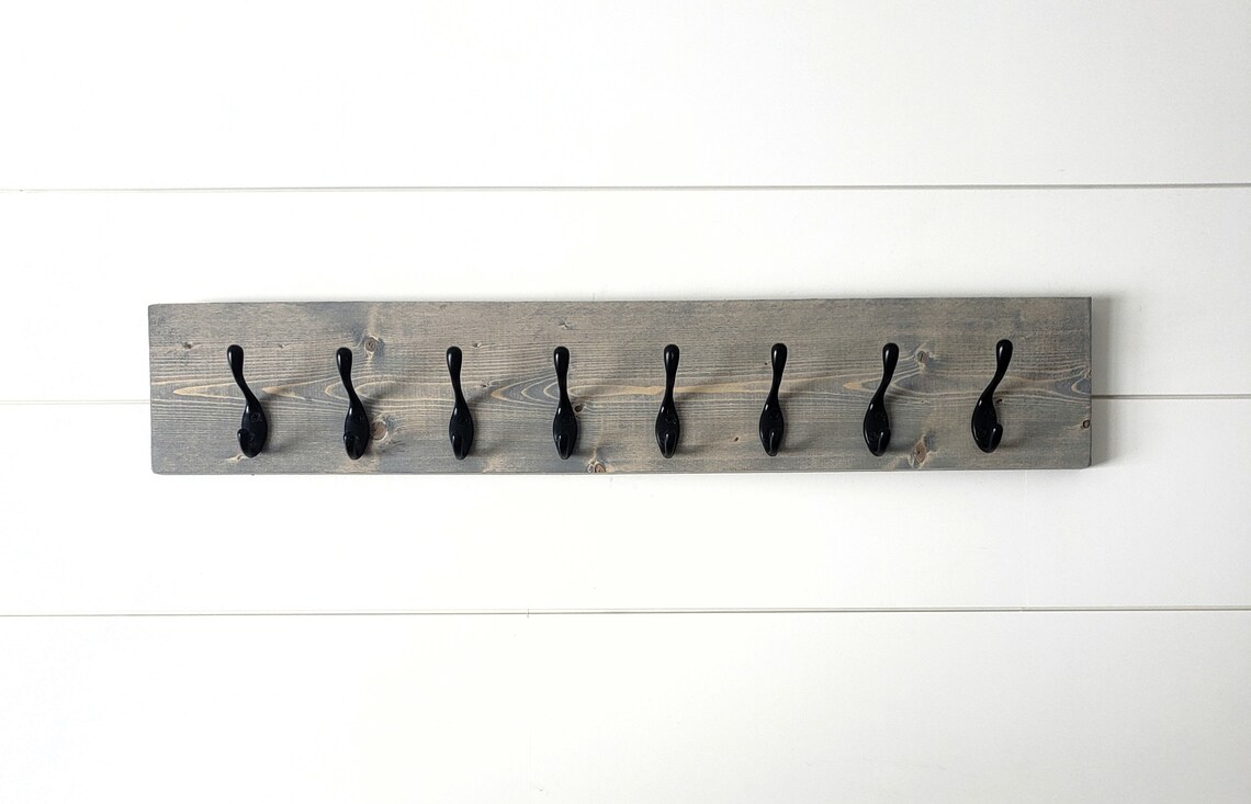 Rustic Hook Rack Wooden Coat Rack Wood Wall Mount Coat Rack - Etsy
