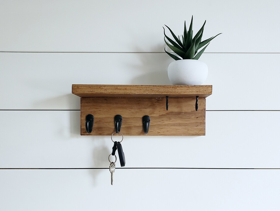 Modern Key Hanger for Wall Key Holder for Wall With Shelf - Etsy