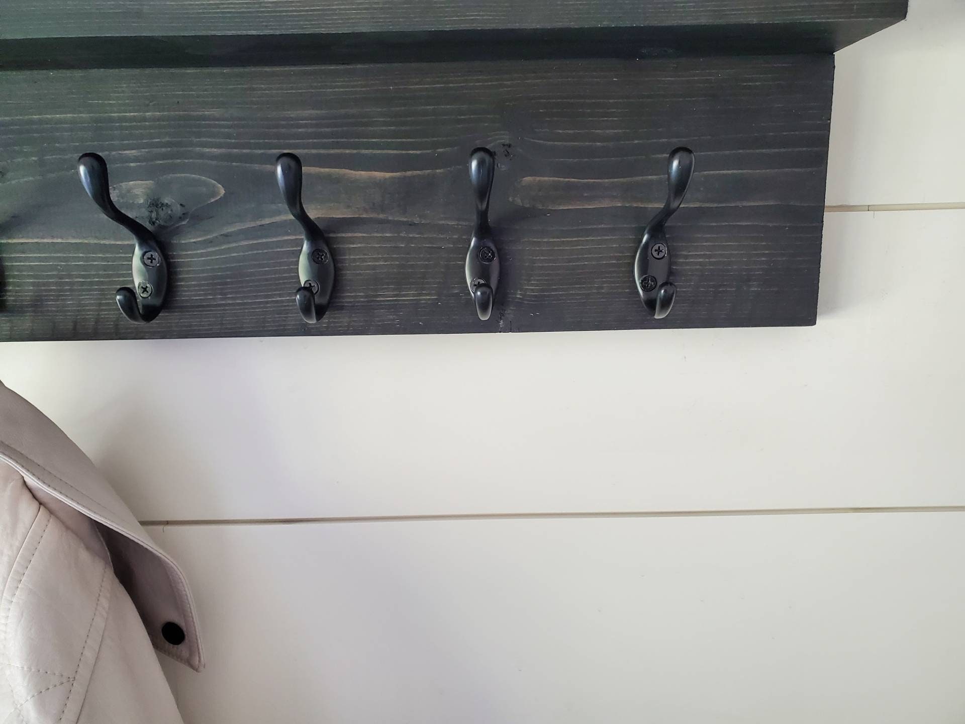 Multi Hook Rack Farmhouse Coat Rack Wall Coat Hanger Shelf - Etsy