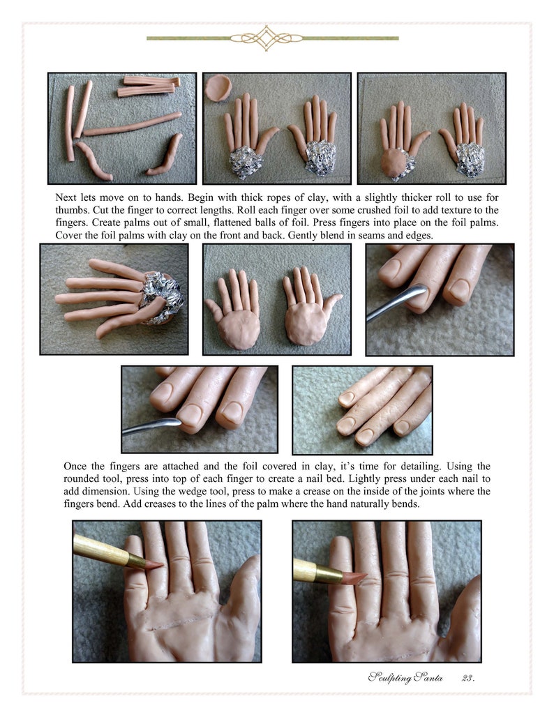 PDF Santa SCULPTING Tutorial ~ Learn to Sculpt A Polymer Clay Art Doll ...