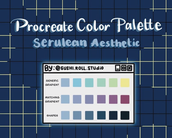 Procreate Color Palette Serulian Blue Digital Art And Etsy
