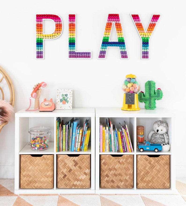 Tall White Rainbow PLAY Room Letters | Etsy