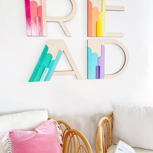 Art Deco Rainbow READ Letters - Etsy