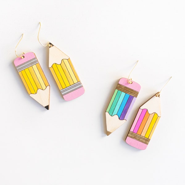 Pencil Earrings - Etsy