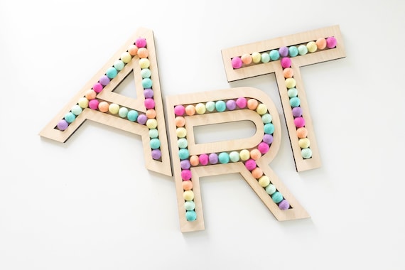 Pastel Rainbow ART Letters | Etsy