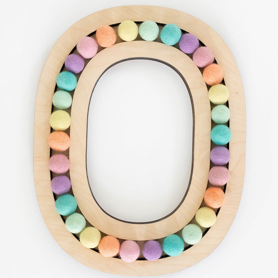 One Row Felt Ball Initial Letter Pastel Rainbow (spell Out Anything) - Etsy
