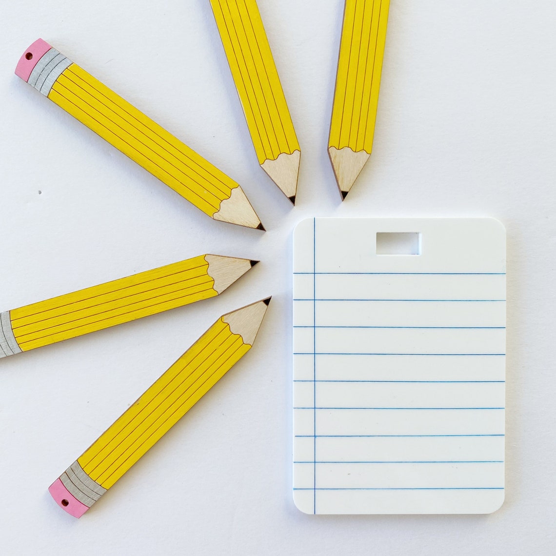 Teacher Notebook Name Tag With Pencil | Etsy