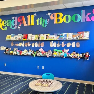 Large Read All the Books Rainbow Library Sign - Etsy