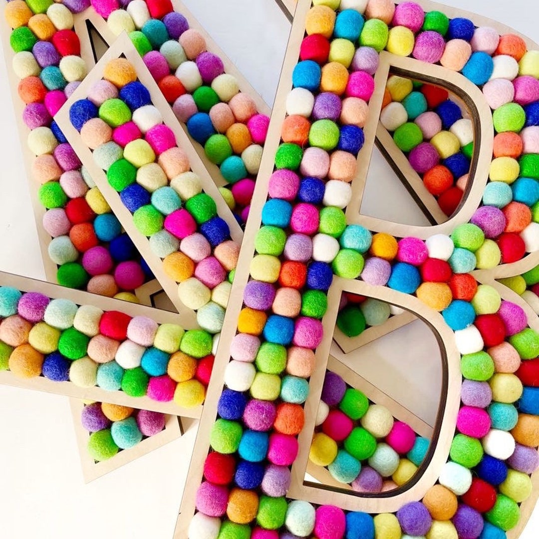 Tall Felt Ball Initial Letter - Etsy
