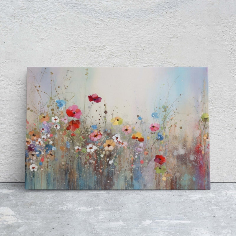 Abstract Flower Canvas Wall Art - Etsy