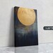 Gold Moon on Indigo, Moon Painting, Minimalist Art, Circle Indigo ...