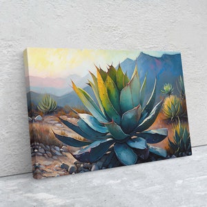 Agave Desert Canvas Art Ready to Hang Large Print, Oil Painting ...