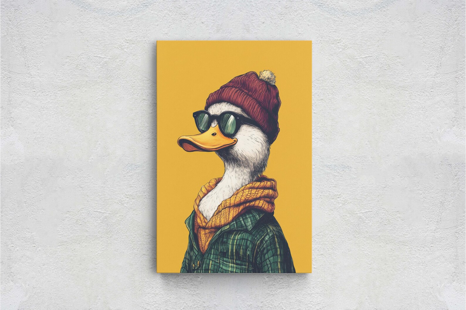 Hipster Duck, Pop Art, Modern Decor, Street Art, Framed Print, Animal ...