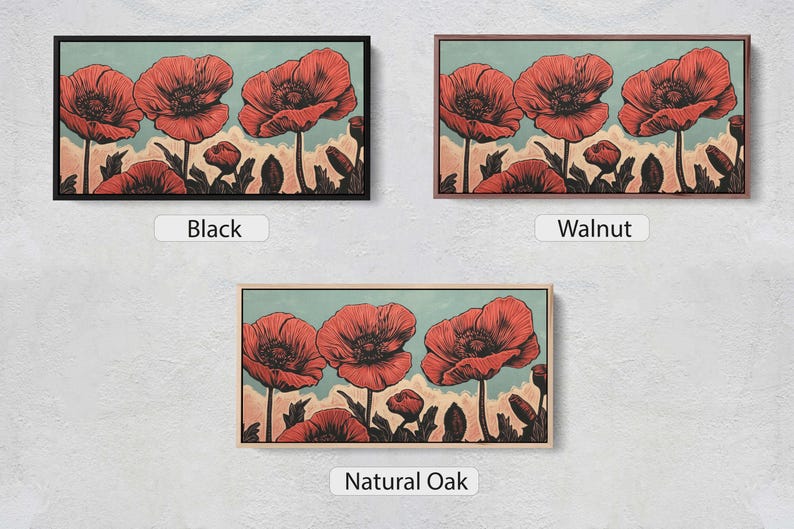 Red Poppies Art, Poppy Print, Linocut Print, Scandinavian Art - Etsy