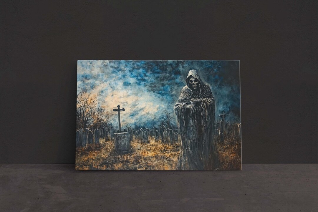 Grim Reaper, Death Cemetery, Graves Night, Creepy Art, Gothic Halloween ...