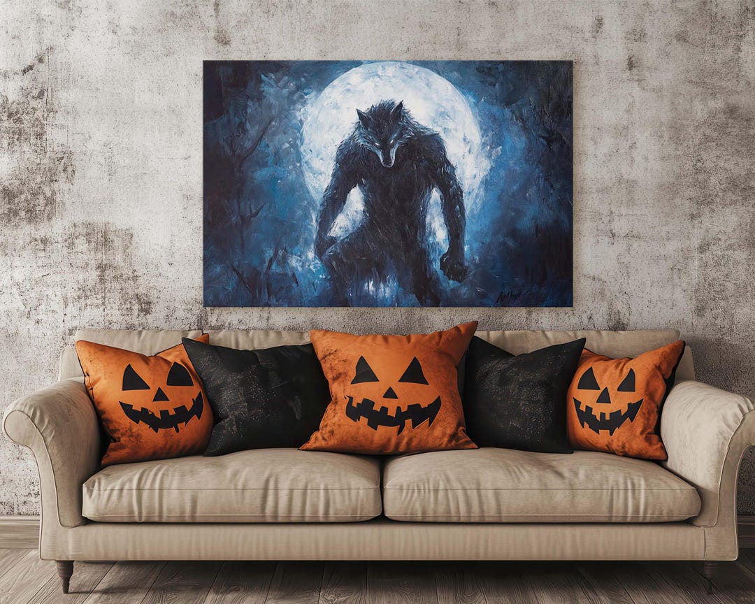 Werewolf Moon, Occult Art, Gothic Halloween, Vintage Art, 1800s Decor ...